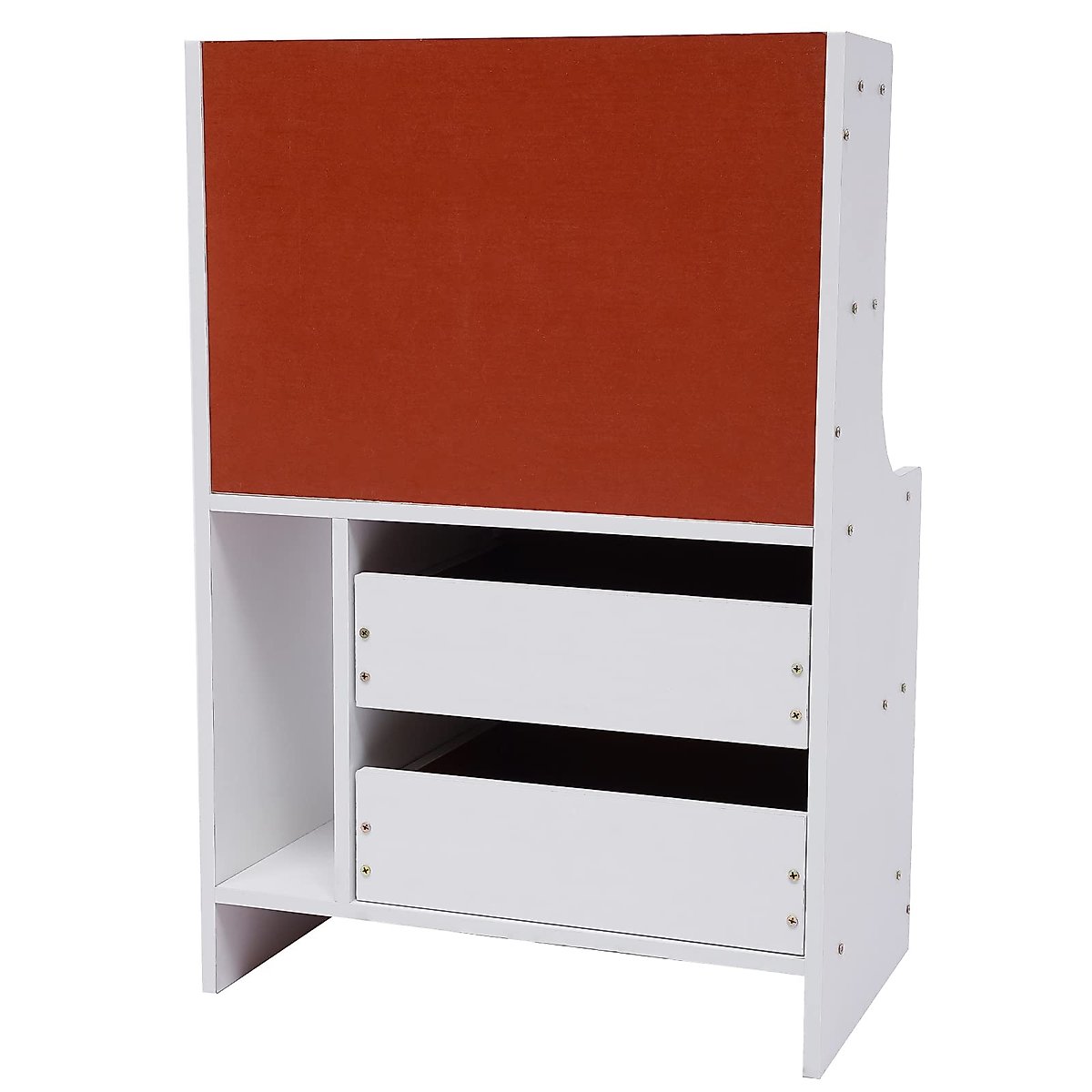 Nightstand with 2 Drawers, End Side Table with Open Shelf, Modern Storage Bedside Table for Small Spaces, Cabinet Organizer for Bedroom, Living Room, White