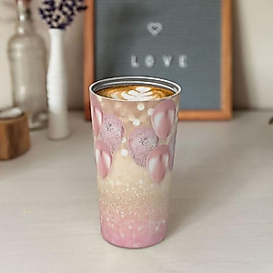 WANGXUEE Red glitter balloon Print 500ml Stainless Steel Travel Tumbler Double Wall Vacuum Insulated Coffee Mug
