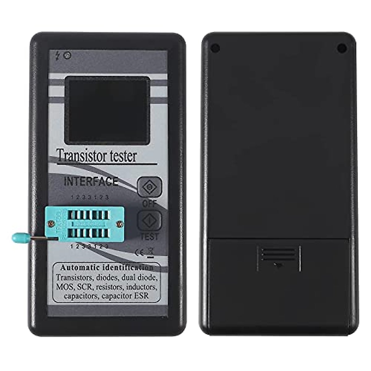 Transistor Tester, Mosfet Transistor Capacitor Tester, Mega328 NPN PNP Transistor Diode Resistor Inductor Capacitance MOS SCR ESR Meter Automatic Checker Detector