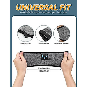 Sleep Headphones Bluetooth Headband, Perytong Sports Bluetooth Headband Headphones with Thin Speakers, Sleep Earbuds, Sleeping Headphones for Workout Running Yoga Nap, Gift for Men and Women