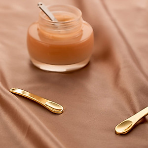 4 Pack Metal Makeup Spatula, Mini Spoon, Beauty Scoop for Facial Cosmetic, Face Mask (Silver & Gold)