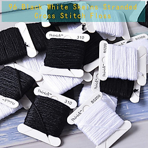 Peirich 201 Pack Embroidery Floss Kit, Includes Embroidery Threads 3-Tier Organizer Box Embroidery Kits for Friendship Bracelets Cross stitch DIY Floss Craft, Gift for Halloween Christmas Mother's Day