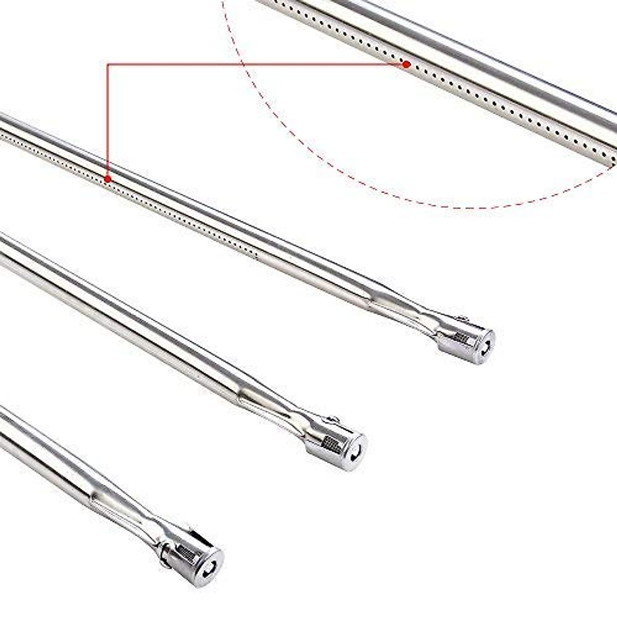 GasSaf Burner Tube Replacement for Weber 7508 Genesis Silver B & C, Genesis Gold B & C, Spirit 700 E-310 E-320, Weber 900 and Other Models, Stainless Steel Gas Grill Burner Tube Kit