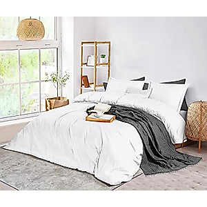 Utopia Bedding Duvet Cover King Size Set - 1 Duvet Cover with 2 Pillow Shams - 3 Pieces Comforter Cover with Zipper Closure - Ultra Soft Brushed Microfiber, 104 X 90 Inches (King, White)