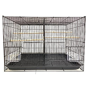 Small Breeder Breeding Cages with Center Dividers, Pack of 6, 24 x 16 x 16 H inches (24 x 16 x 16 H inches, Black)