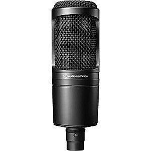 Audio-Technica AT2020 Cardioid Condenser Studio XLR Microphone, Ideal for Project/Home Studio Applications,Black