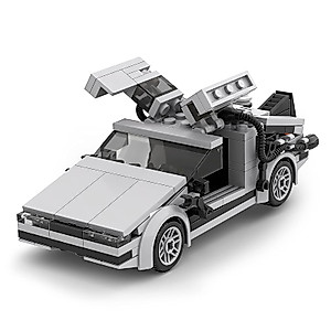Tenhorses Delorean Time Machine Building Set, Back to Future Building Brick Toys, Classic Movie Model Car in Minifig Scale, Time-Traveling Building Model Toys Gift for Fans and Kids(208 Pieces)
