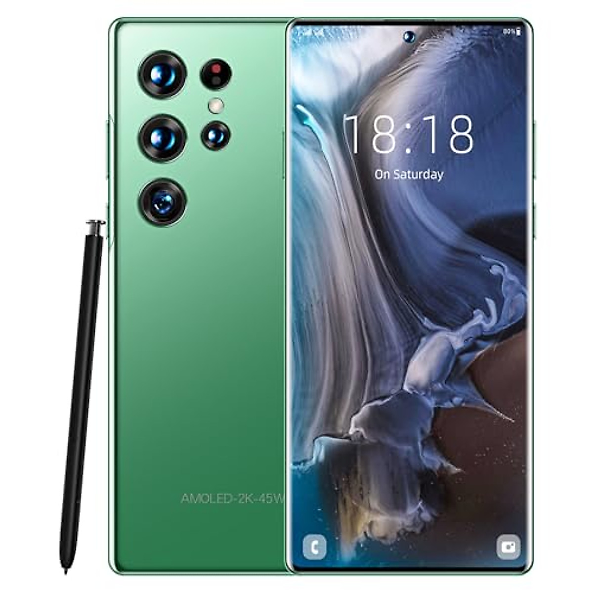New S22 Ultra Smartphone 5G 7.3inch Full Screen 5G 16GB RAM 1TB ROM 7300Mah Mobile Phones Global Version 100MP HD Triple Camera Multi Language Support,Green-1TB