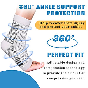 Neuropathy Socks for Women, 6Pairs Soothe Compression Socks for Neuropathy Pain, Ankle Brace Plantar Fasciitis Swelling Relief (L/XL)