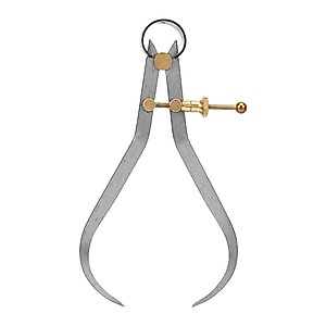 Outside Spring Caliper, Boomerang Leg External Caliper Divider Set with Copper Fitting, Spring Caliper for Woodworking Turning Lathe Projects(190mm / 7.5in)