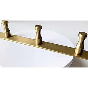 Estrend Key Holder for Wall Bronze Coat Rack Wall Mount Towel Racks for Bathroom Stainless Steel Brushed Gold Coat Rack with 5 Hooks, 15" - for Entryway, Living Room, Hotel