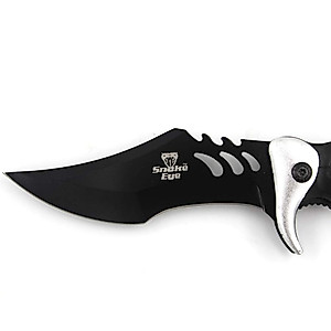 Snake Eye Everyday Carry Scorpion Style Ultra Smooth One Hand Opening Folding Pocket Knife - Ideal for Recreational Work Hiking Camping (Silver)