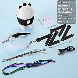 Frebento Cat Toys Interactive, Cat Light Toy and Cat Feather Toys 2 in 1, Recharge Cat Exercise Toys for Indoor Cats Automatic Cat Toys Interactive for Kitten