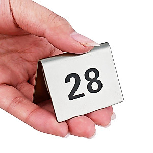 WEJUANR Table Numbers Stainless Steel, 1-25/50/100 Double Side Table Number Cards, Restaurant Seating Metal Stackable Table Numbers, Wedding Anniversary Events Party Supplies (Size : 1 to 100)