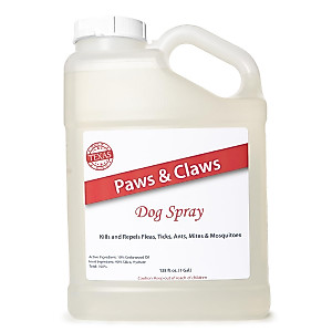 Paws and Claws Pet Spray - Natural Flea and Tick Repellent with Cedar Oil - Effective and Safe Pest Control for Dogs and Cats, Helps Repels Fleas, Ticks, and Mites, Pet Friendly (1 Gallon)