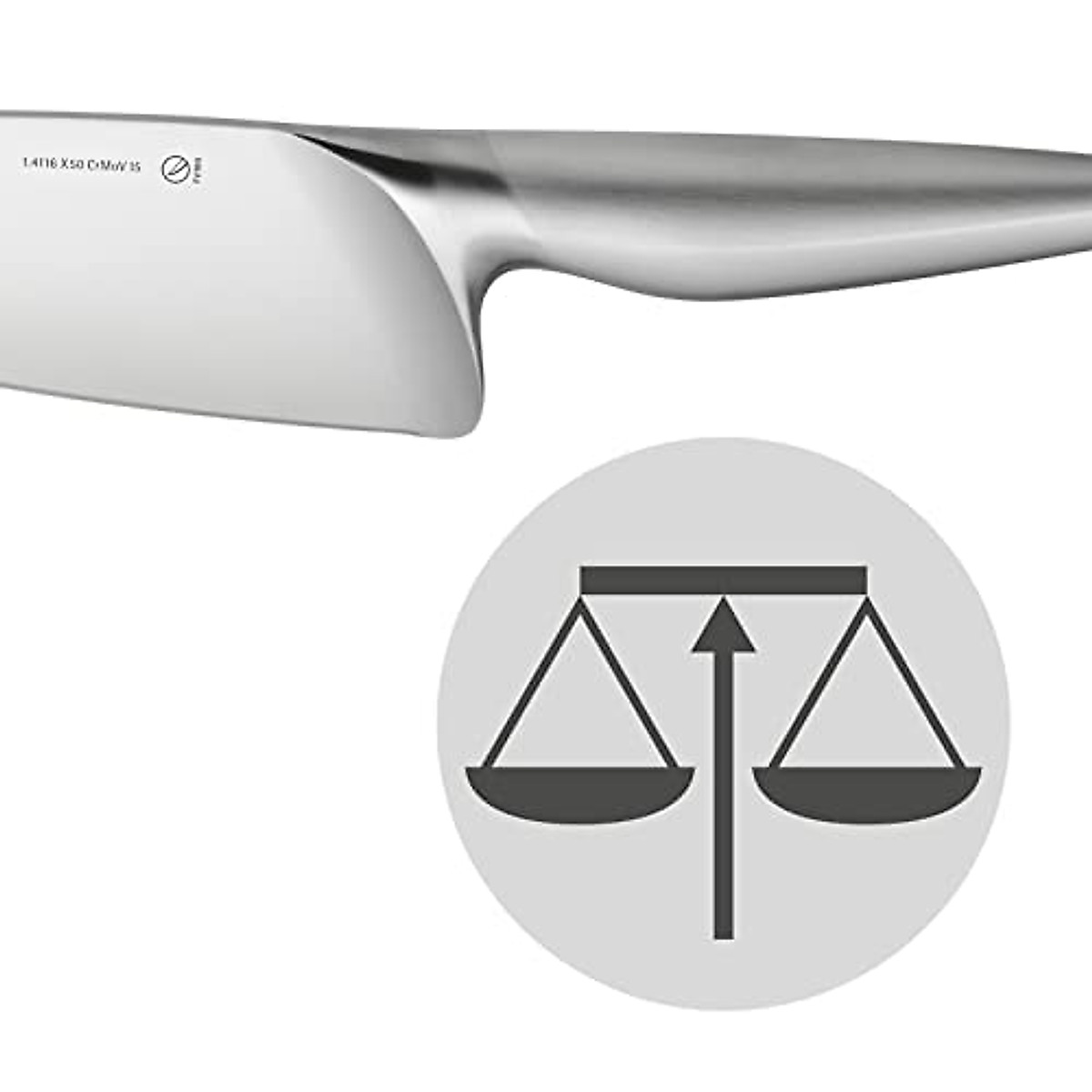 WMF Paring Knife Chef's Edition Length 21 cm Blade Length 10 cm Performance Cut Made in Germany Forged Special Blade Steel Handle Stainless Steel in Wooden Box