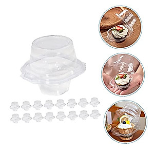 HEMOTON 20pcs Cupcake Package Boxes Cupcake Box Clear Cups Disposable Mini Cake Stand Disposable Cake Containers Mooncake Boxes Mini Cupcake Boxes Muffin Single Container Cupcake Container