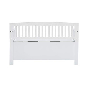 Linon White Bench Cynthia Flip-Top Lid and Hidden Storage Space