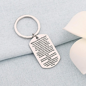 bobauna Military Wife Prayer Keychain Please Stay With Me And Keep Me Strong Deployment Army Gift (military wife's prayer keychain)