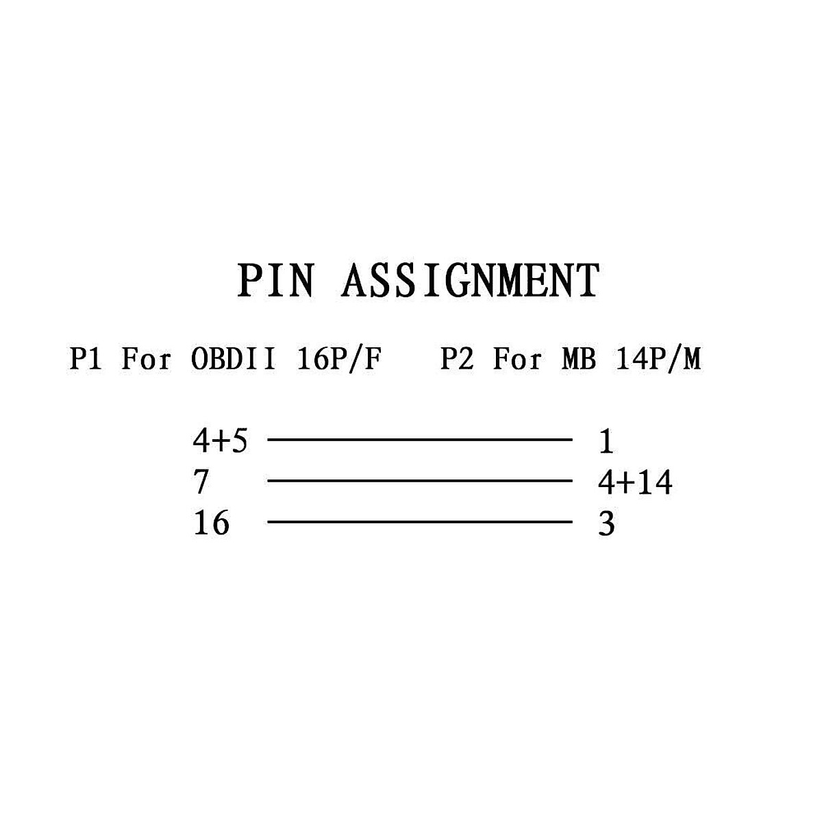 E-Car Connection 14 Pin to 16 Pin OBDII Cable Male to Female Adapter Car Diagnostic OBD2 Cord for Mercedes Benz Sprinter