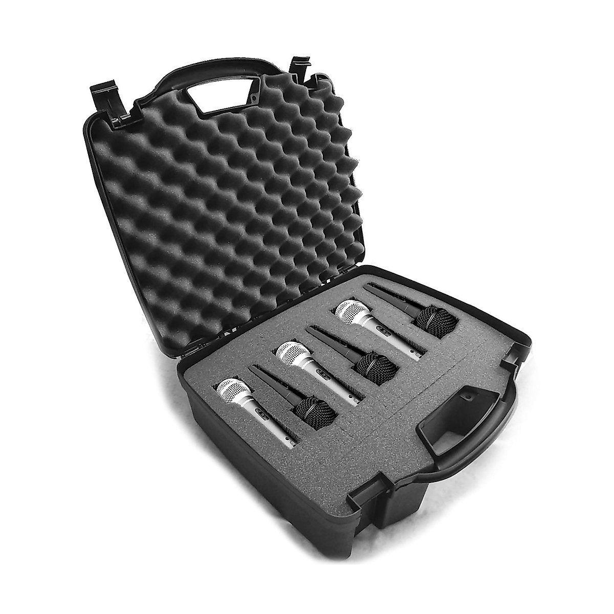 CASEMATIX Wireless Microphone Case Compatible with Shure, AKG, Sennheiser, GTD, Innopow, Fifine and Other Mic Receivers and Transmitters in Customizable Foam - Case Only for Mics
