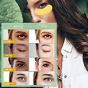 Under Eye Patches for Puffy Eyes Treatment 24 Pairs, 24K Gold Under Eye Masks for Dark Circles and Puffiness, Eye Gel Pads w/Collagen, Hyaluronic Acid, Rose Essence, Vitamins for Eye Bags Treatment