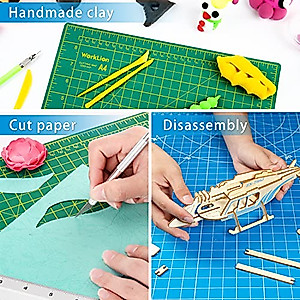 WORKLION Full 9" x 12" Art Self Healing PVC Cutting Mat, Double Sided, Gridded Rotary Cutting Board for Craft, Fabric, Quilting, Sewing, Scrapbooking Project…