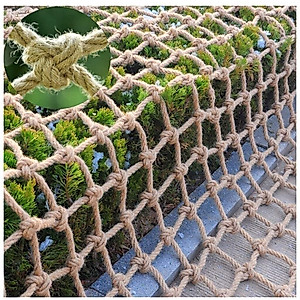 Hynet Rope Net for Treehouse, Plants Fence Hemp Rope Netting Children Swing Climbing Safety Net Balcony Railing Protective Net Playground Hammock Cargo Net (Size : 1 * 2m(3 * 7ft))
