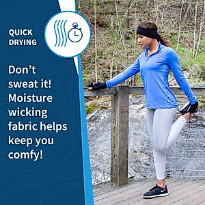 TrailHeads Women’s Ponytail Headband | Moisture Wicking Ear Band | The Power Running Headband - black One Size