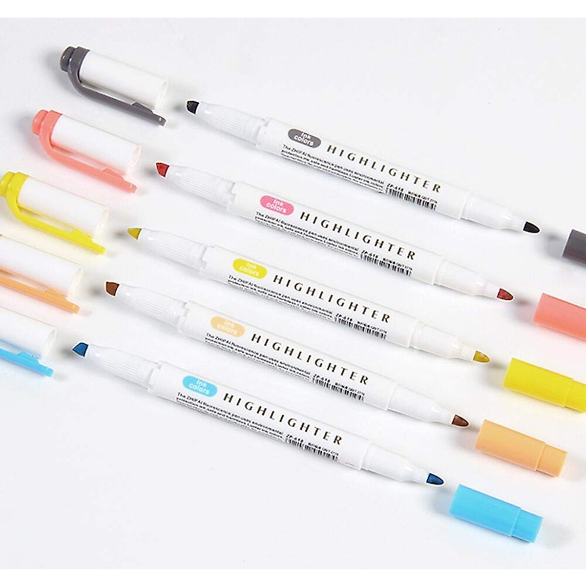 ATOPSTAR 25 Colors Dual Tip Highlighters Set, Fine/Bold Mild Color and Warm Color, Cool and Refined Color