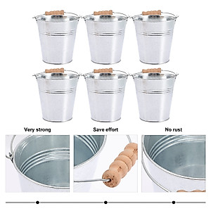 Zerodeko 6Pcs Small Metal Bucket Ice Bucket Milk Can French Fries Holder Snack Candy Nut Storage Bucket Mini Tin Pails for Party Favors