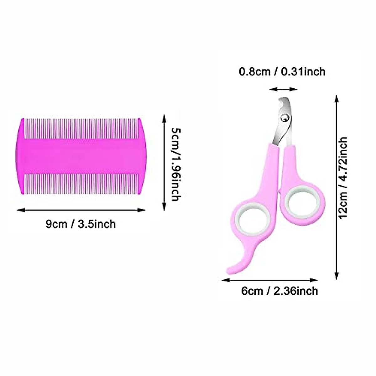 7 Pieces Rabbit Grooming Kit with Rabbit Grooming Brush, Small Pet Nail Clippers and Pet Hair Remover, Pet Shampoo Bath Brush with Adjustable Ring Hand Strap for Small Rabbit, Hamster, Bunny