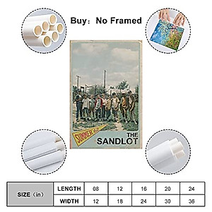 The Sandlot Poster Classic Movie Vintage Poster for Room Aesthetic Canvas Art Print Modern Family Bedroom Decor Posters 12x18inch