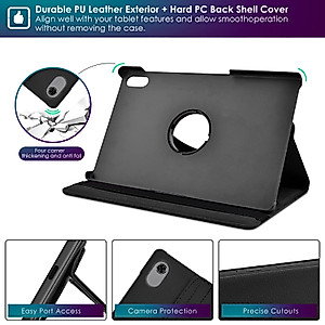 DETUOSI Rotating Case for Lenovo M10 FHD Plus 10.3" 2nd Gen 2020 (TB-X606F/X606X),360 Degree Rotate Multi-Angle Stand Folio Leather Protective Smart Book Cover + Auto Sleep/Wake + Elastic Band Closure