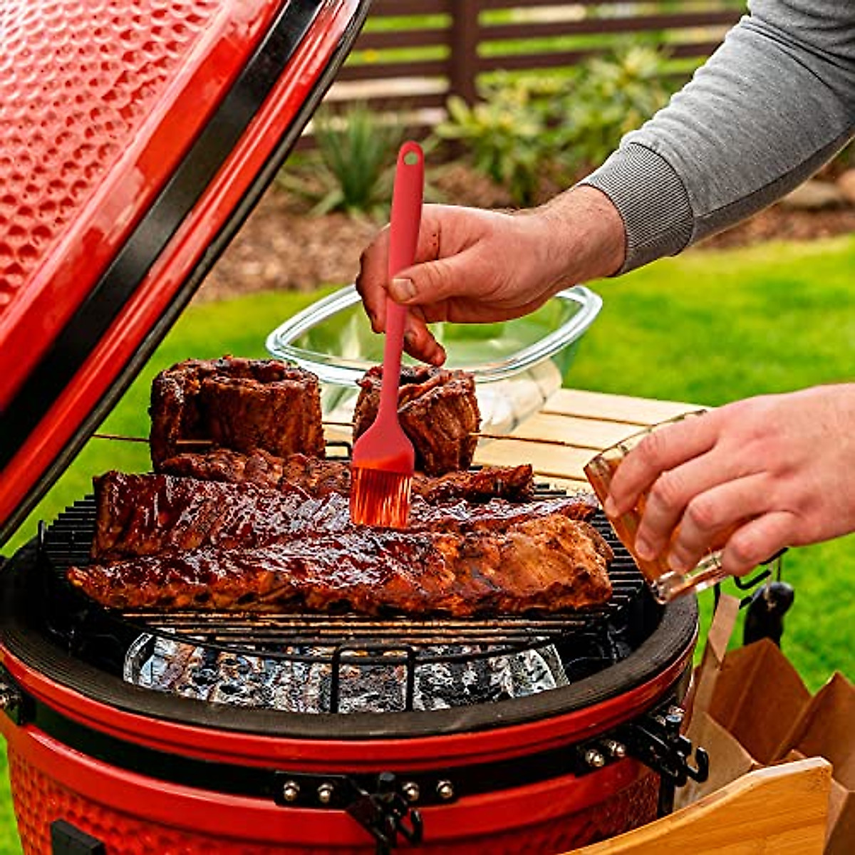 Big Meat Injectors For Smoking - Stainless Steel Meat Injector Syringe Starter Kit, 2oz Marinade Injector Gift Set with 3 Needles, Food Thermometer & Basting Brush - Food Injector