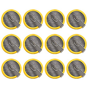 12Pack CR2032 Battery, CR2032 3V Lithium Battery with Solder Tabs for SNES, N64, Gameboy, Pokemon, Gameboy Color Game Battery Replacement