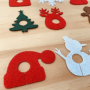 Amosfun 9pcs A Set Christmas Wine Glass Marker Creative Design Drinking Cup Identifier Party Cup Sign Festival Decors Christmas Supplies