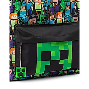 Minecraft All Over Print Kids Black Backpack Boys School Rucksack (One Size)
