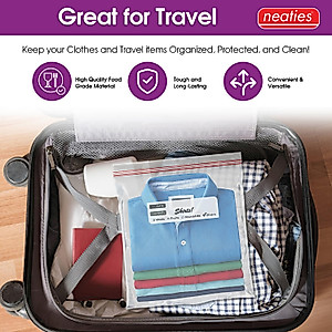 Neaties Heavy Duty 2 Gallon Double Zip Lock Bags for Kitchen or Storage, Food Storage Freezer Slider Bags 13"x16", 100pcs