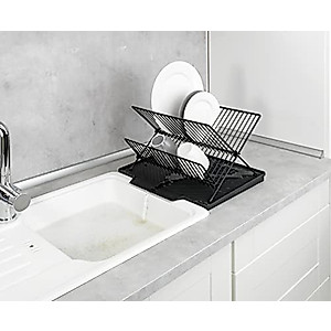 WENKO Nelia Dish Drying Mat with Drainer Black