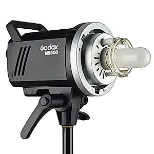 Godox MS300 Studio Strobe 300Ws 110V GN58 5600K Bowens Mount Monolight, Built-in Godox 2.4G Wireless System, 150W Modeling Lamp, Outstanding Output Stability, Anti-Preflash, 1/32 to 1/1 Steps Output