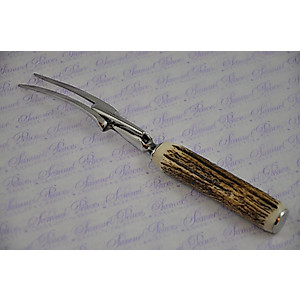 Cased Genuine Genuine Stag Horn/Antler Handle 2 Piece Carving Set Cased Made in Sheffield England