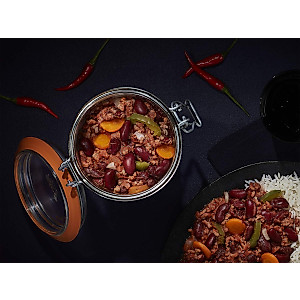 Le Parfait Super Terrine - 750ml French Glass Canning Jar w/Straight Body, Airtight Rubber Seal & Glass Lid, 24oz/Pint & Half (Single Jar)