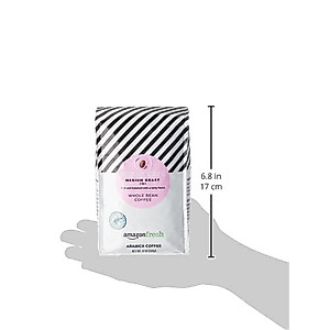 AmazonFresh Donut Cafe Whole Bean Coffee, Medium Roast, 12 Ounce (Pack of 3)