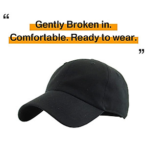 KB-LOW BLK Classic Cotton Dad Hat Adjustable Plain Cap. Polo Style Low Profile (Unstructured) (Classic) Black Adjustable