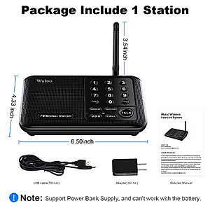 Expandable for Wuloo Intercoms Wireless for Home 5280ft Range 10 Channel 3 Code (Only 1 Unit for Expandable The Original intercom System, CAN NOT Work Without Other Units)