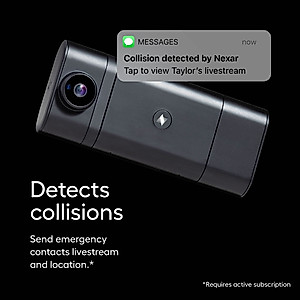 Nexar One Dash Camera Front and Inside Cabin View | Dual Camera Dash Cam 4K with Night Vision & Parking Mode | Dashboard Camera with WiFi Live Alerts Remote Streaming & Insurance Reports (64 GB)