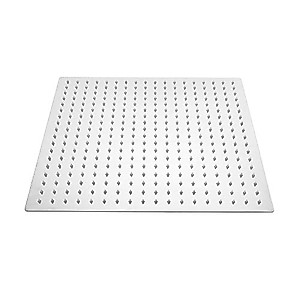 16 Rainfall Shower Head - Sarlai 16 Inch Shower Head Large Rain Solid Square Ultra Thin 304 Stainless Steel Chrome Finish Rainfall Shower Head