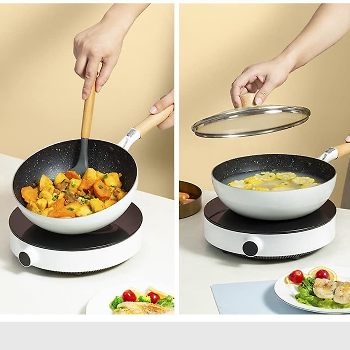 DHTDVD Non-Stick Pot Maifan Stone Pan Kitchen Utensils Household Appliances Universal