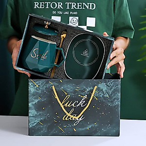 MWNAGO Coffee Mug Warmer for Desk, Electric Coffee Warmer for Desk with Auto Shut Off, Smart Cup Warmer Set with Cup for Heating Coffee, Beverage, Milk, Tea and Hot Chocolate as Gift (green)